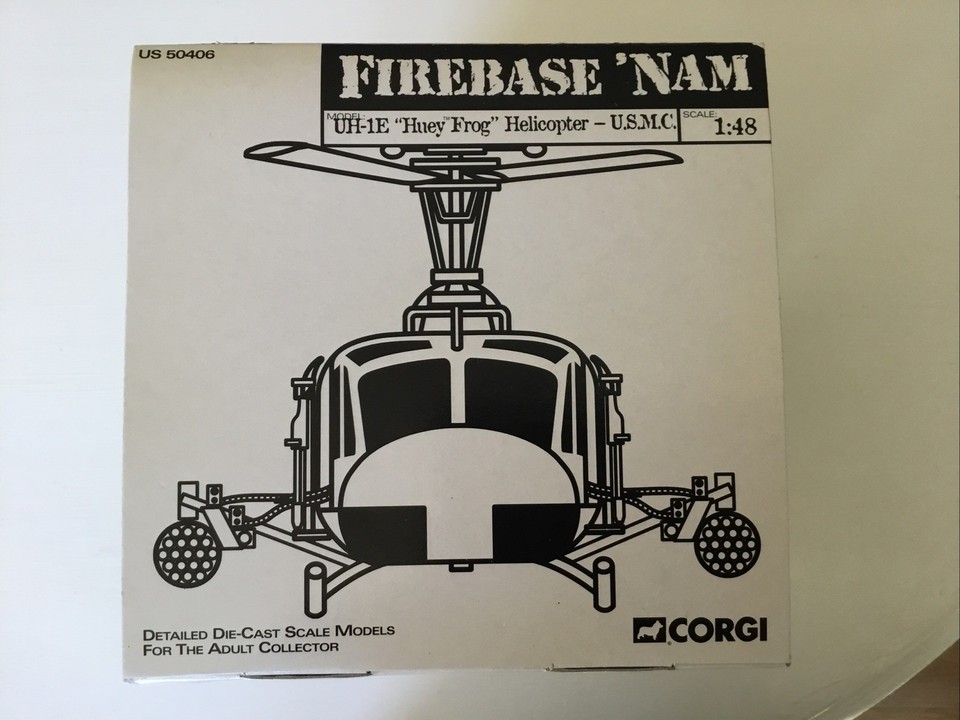 Corgi 50406 Fire Base ‘Nam USMC UH-1E “Huey Frog” Helicopter Gunship 1/ ...