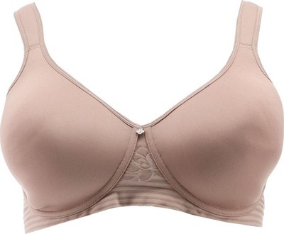 Breezies Floral_Stripe Seamless Wirefree T-Shirt Bra Mink 44C NWOT (651 ...