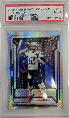 2019 PANINI NAT’l CONVENTION VIP GOLD PARTY PRIZM TOM BRADY #95 PSA 9 ...
