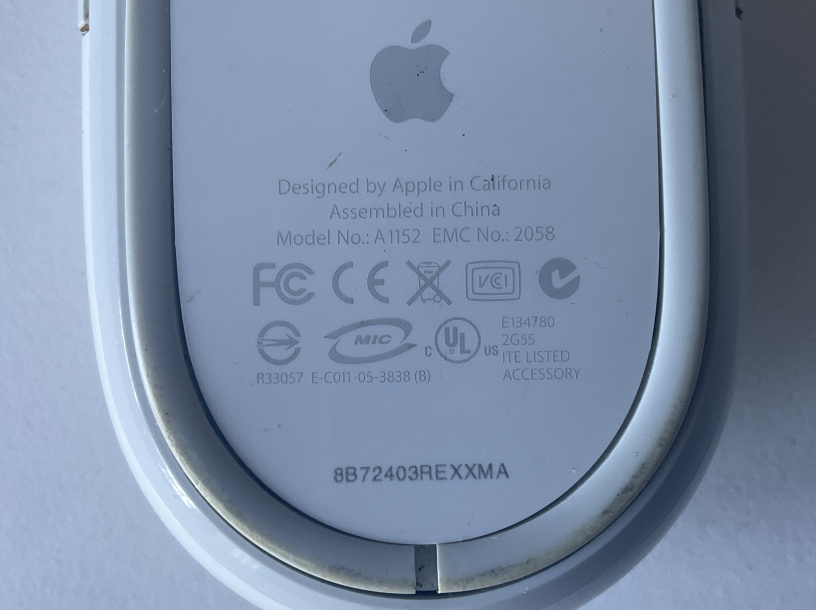 Apple Mighty Mouse A1152 2058 Usb Filaire iMac MacBook mac mini pro ...