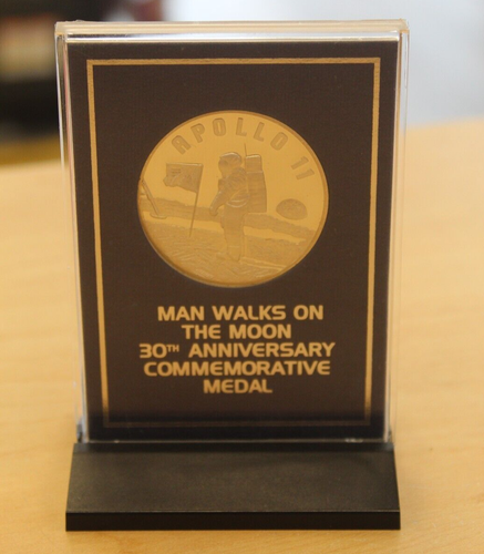 Franklin Mint Sterling Silver 925 Man Walks on the Moon Apollo 11 Medal ...