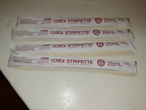 4 Costar 25mL Sterile Stripette Serological Pipets 4489, Individual ...