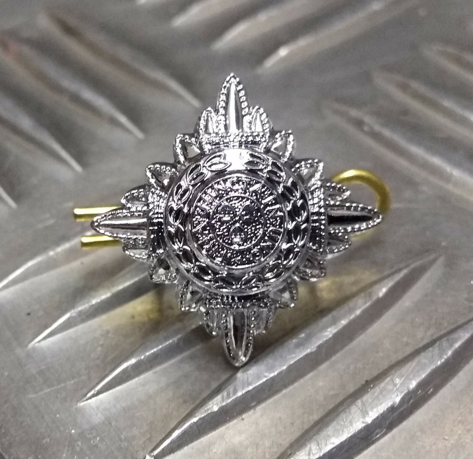 British Made Mil-Spec Metal Officers Rank Pips Silver Chrome Tria ...