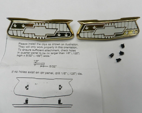 55 56 57 Chevy Quarter Panel NEW GOLD Crest Emblem 1955 1956 1957 | eBay