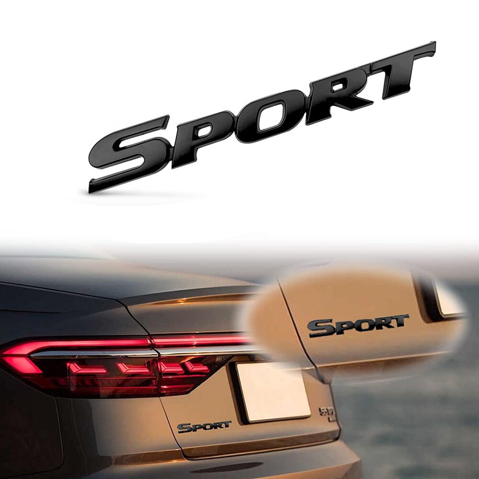 Metal Black Sport Logo Sticker For Trunk Car Rear Fender Door Emblem ...