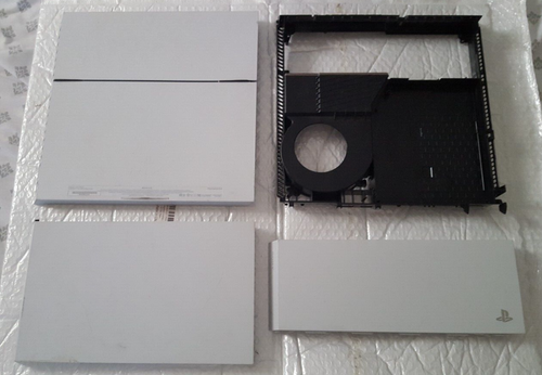 PlayStation 4 PS4 Top & Bottom White W/ Black Mid Cover Housing Shell ...