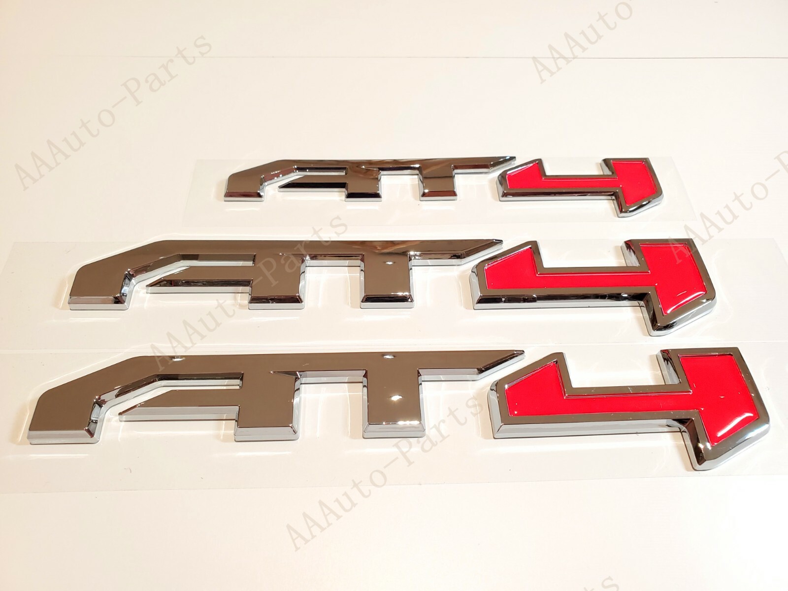 3PCS Set NEW Chrome Red AT4 Emblems Badge Fit GMC Canyon Yukon XL ...
