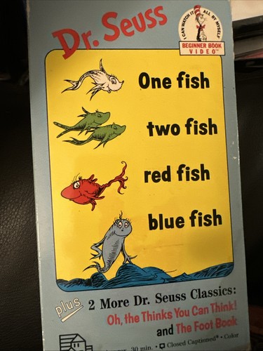 Dr. Suess One Fish Two Fish Red Fish Blue Fish (VHS, 1989) Random House ...