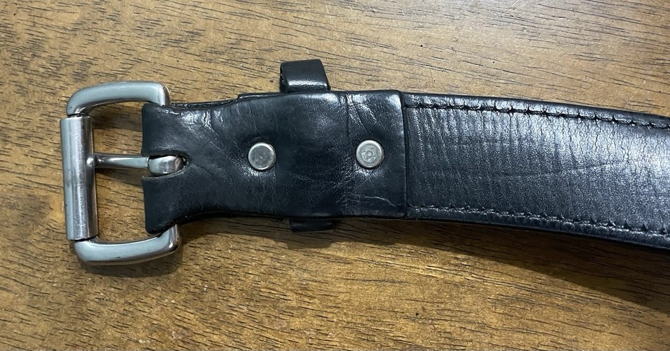 CC Filson Black 2 Layer Bridle Leather Belt Sz 46-48 1.5”Wide USA ...