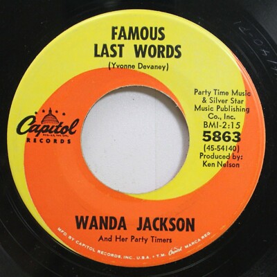 Country Promo 45 Wanda Jackson And Her Party Timers - Famous Last Words ...