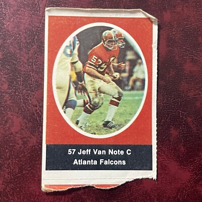 1972 Sunoco NFL Action Set JEFF VAN NOTE ROOKIE Stamp ATLANTA FALCONS ...