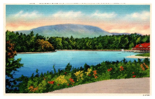 Hendersonville North Carolina Kanuga Lake Pinnacle Mountain H-14 Linen ...