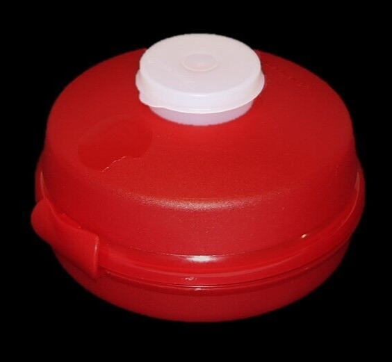 Tupperware Bagel Keeper w/ Smidget Round Lunch Container Red & Sheer ...