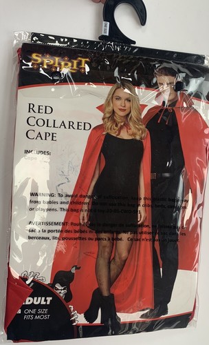 Spirit Halloween Red Vampire Devil Cape One Size Fits Most Adult ...