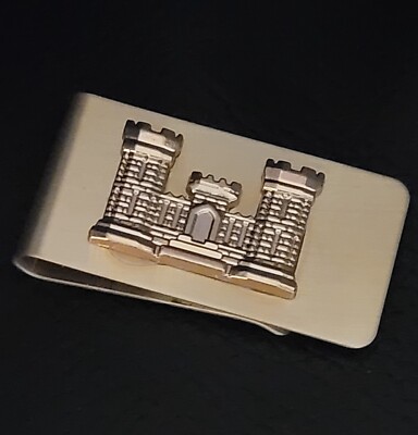 US ARMY USMC Marine Corp ENGINEER CASTLE Badge Insignia MONEY CLIP | eBay
