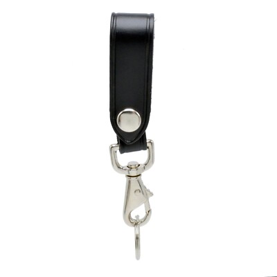 Leather Key Strap Police Belt Keeper Swivel Key Ring Chrome Corrections ...