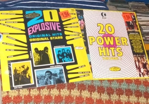 Lot Of 2 K-Tel Records 20 Power Hits Vol. 2 ,20 Explosive Original Hits ...