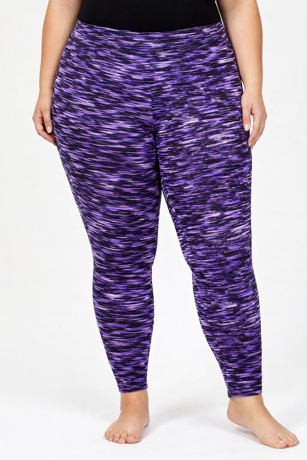 Catherines Purple Striped Active Legging Pants Plus 1X, 18/20W | eBay