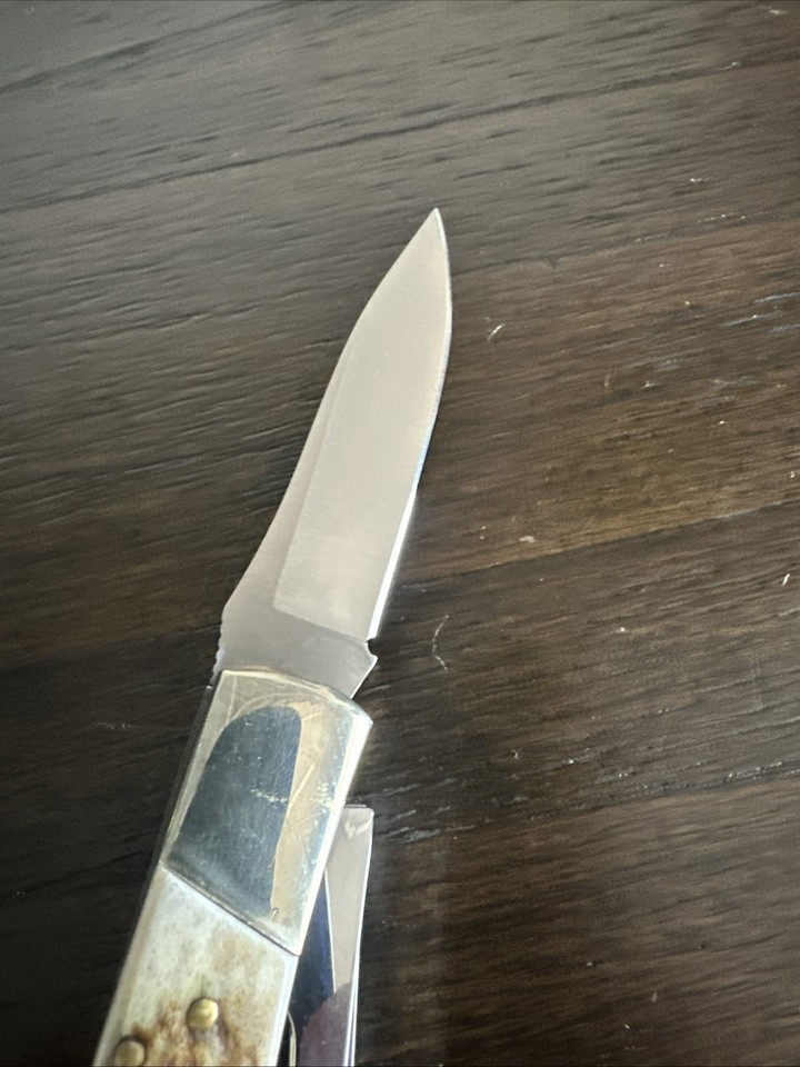 ORVIS ITALY LOCKBACK BLADE FOLDING KNIFE W HORN HANDLE & HOOK AND SAW ...