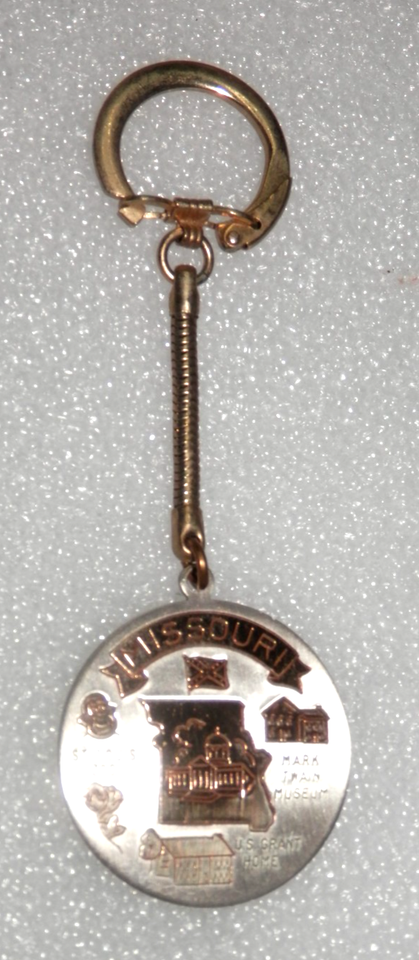 Vintage MISSOURI Souvenir Keychain • Key Ring Landmarks Map St Louis ...