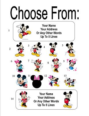 30 Mickey and/or Minnie Mouse Personalized Address Labels | eBay