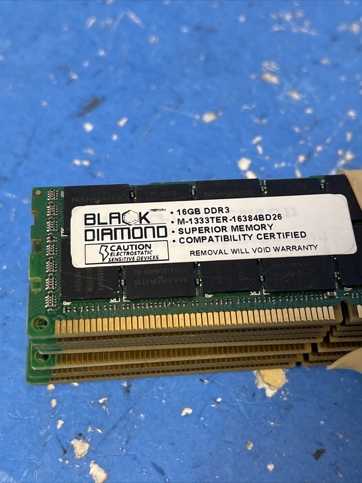 128GB (8X16GB) BLACK DIAMOND RAM MEMORY 16GB DDR3 M-1333TER-16384BD26 ...