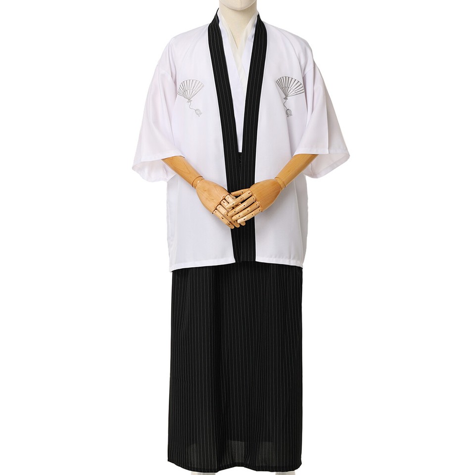 Japanese Traditional Samurai Men's Kimono Warrior Robe Outfit Costume 3 ...