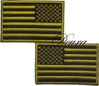 2 Patch US USA AMERICAN FLAG REVERSE LEFT & RIGHT ARMY SHOULDER OD ...