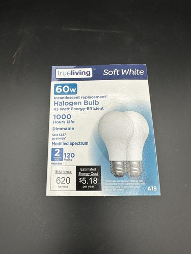 True Living 60 Watt Soft White A19 Medium Base Light Bulbs 620 Lumens ...
