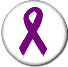 PURPLE RIBBON Pin-Back Button Pin - 6 Sizes Cancer Awareness Epilepsy ...