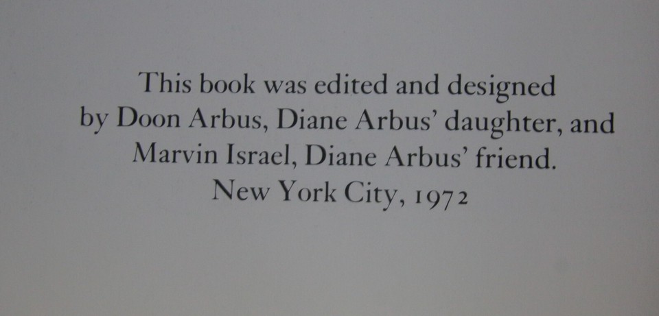 Diane Arbus An Aperture Monograph, Hardback 1972 Edition | eBay