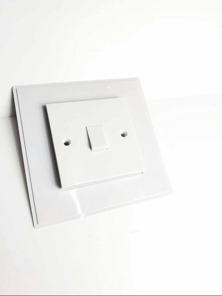 Single or Double Socket Finger Plate Light Switch & Plug Surround Panel ...