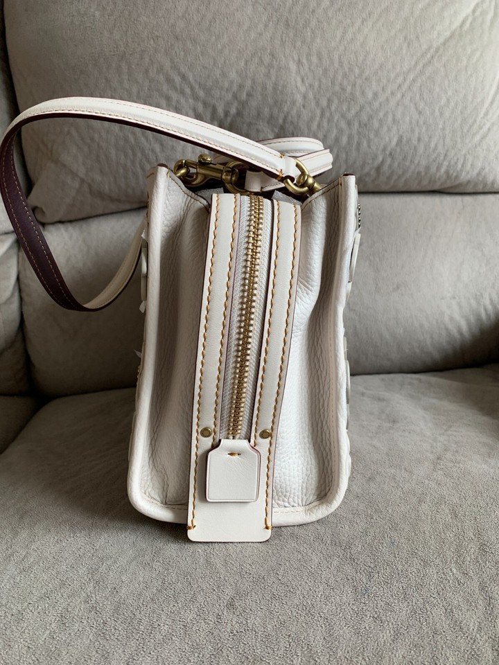 NWT COACH 1941 Rogue 25 Wild Tea Rose Pebble Leather Chalk Satchel Bag ...