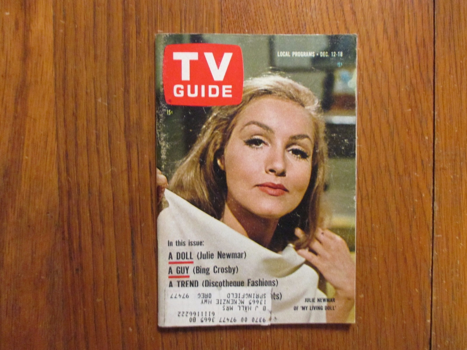 Dec. 12, 1964 TV Guide(BING CROSBY/JULIE NEWMAR/SHERRY ALBERONI/BEVERLY ...