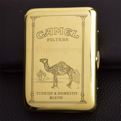 Vintage Portable Brass Double Sided Cigarette Cases Camel Metal Smoking ...