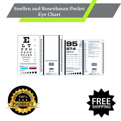 Snellen Rosenbaum Pocket Eye Chart Card Near & Distance Vision Test ...