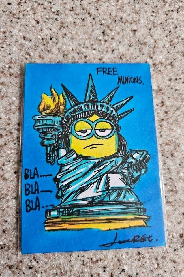 Despicable me rise of minions gru original hand drawn rare sketch art ...