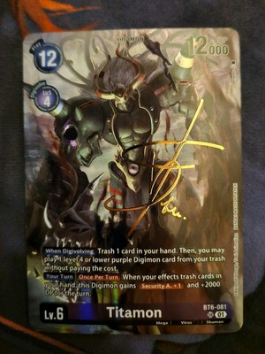 Digimon Card Titamon BT6-081 Signed SR Parallel English NM | eBay