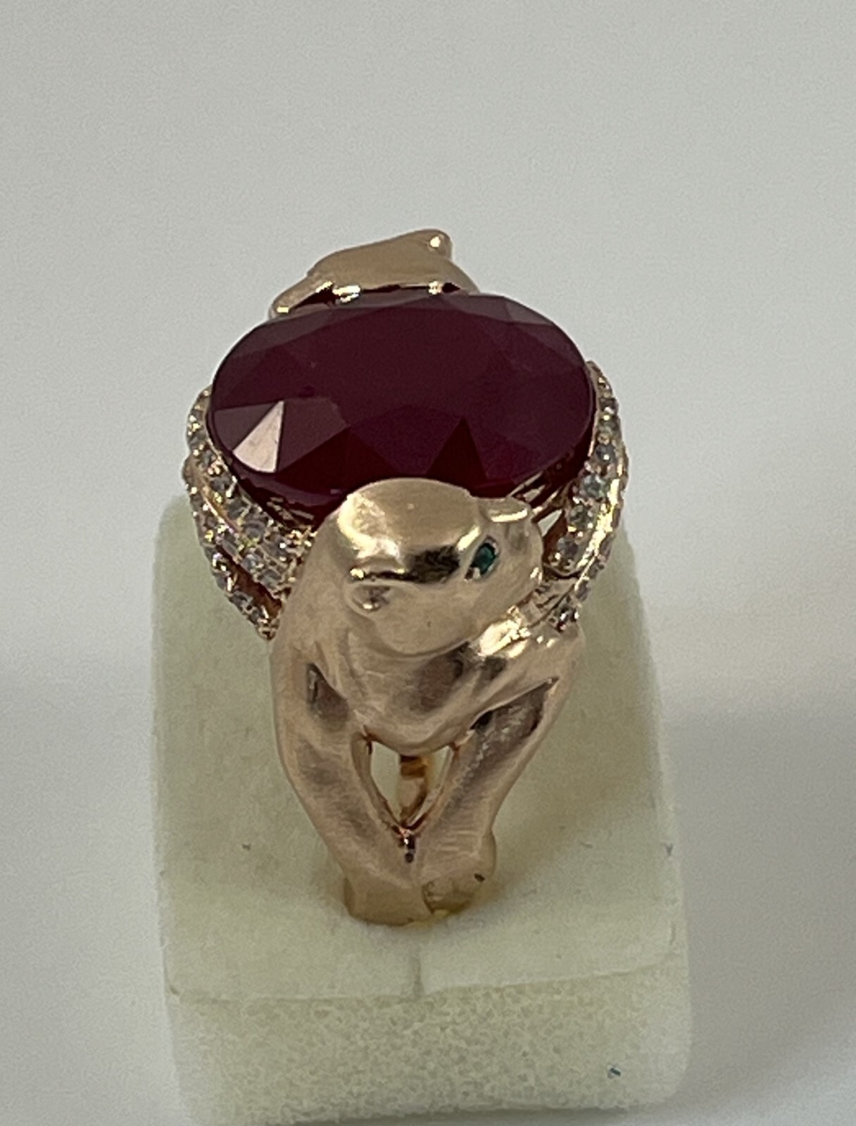 EFFY 14k Rose Gold Ruby 11.42 ct & Diamond .33 Ring P… - Gem