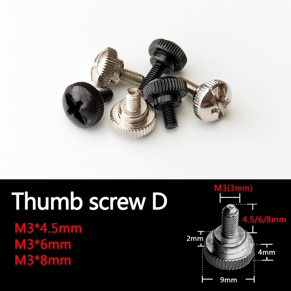 25/100pcs PC Computer Case Phillips Thumb Screw Thumbscrew Knurled DIY ...