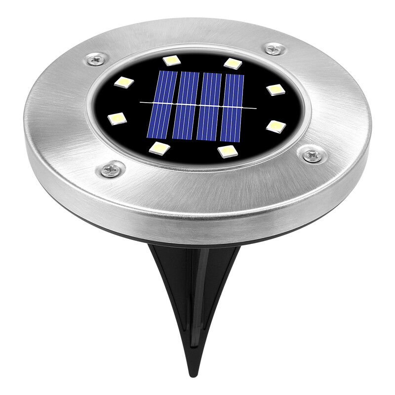 Outdoor LED luz Disc Flat In-Ground Solar Garden Buried Light Garden ...