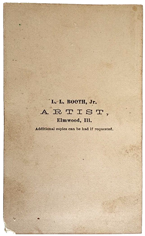 Antique CDV Photo Carte de Visite L. L. Booth, Jr. Artist, Elmwood, Ill ...