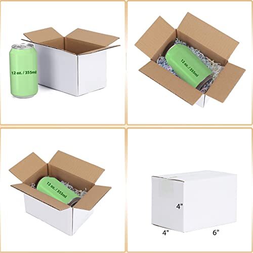 6x4x4 Shipping Boxes Set of 50 White Corrugated Cardboard Box for ...