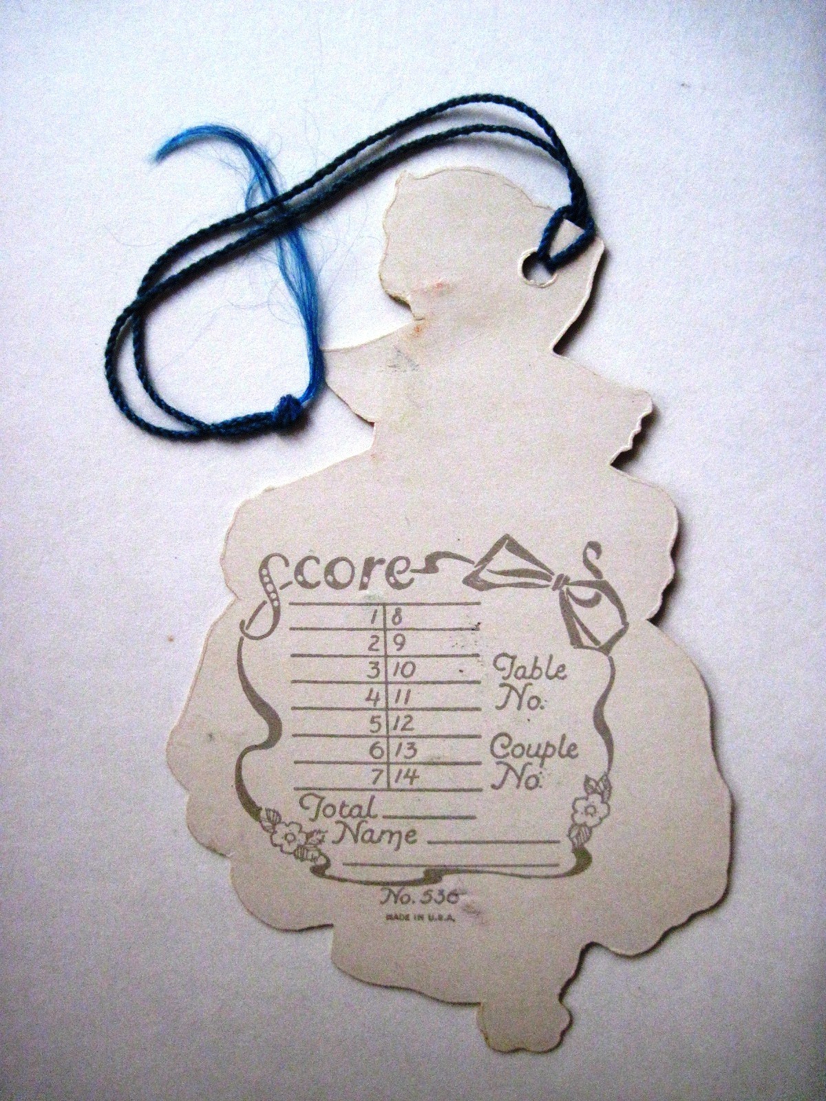 Charming Vintage Art Deco Bridge Tally w/Pretty Woman w/Gorgeous Gold ...