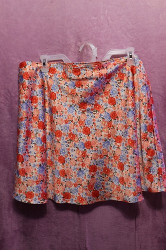 No Boundaries NEW♈Junior's Printed Satin Mini skirt size L~coral/blue ...