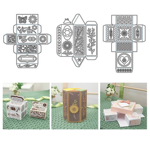 3D Gift Box Metal Cutting Dies Embossing Stencils DIY Scrapbooking ...