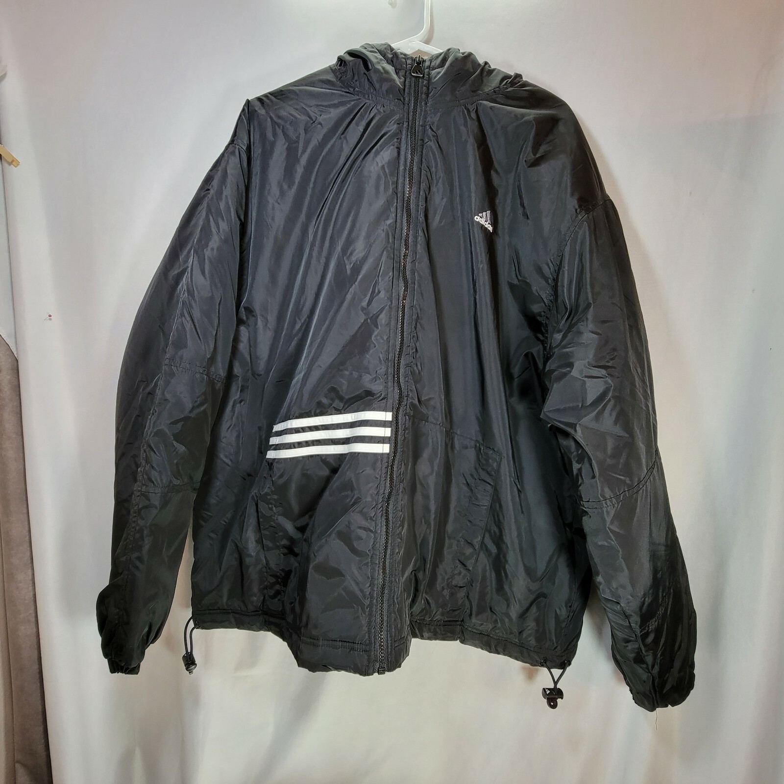 Vintage 1999 Adidas Nylon Track Jacket Men's XL Black… - Gem