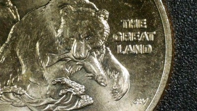 2008 P Alaska Quarter w/ Die chip error on "EA" / "AN" and 6 claws ...