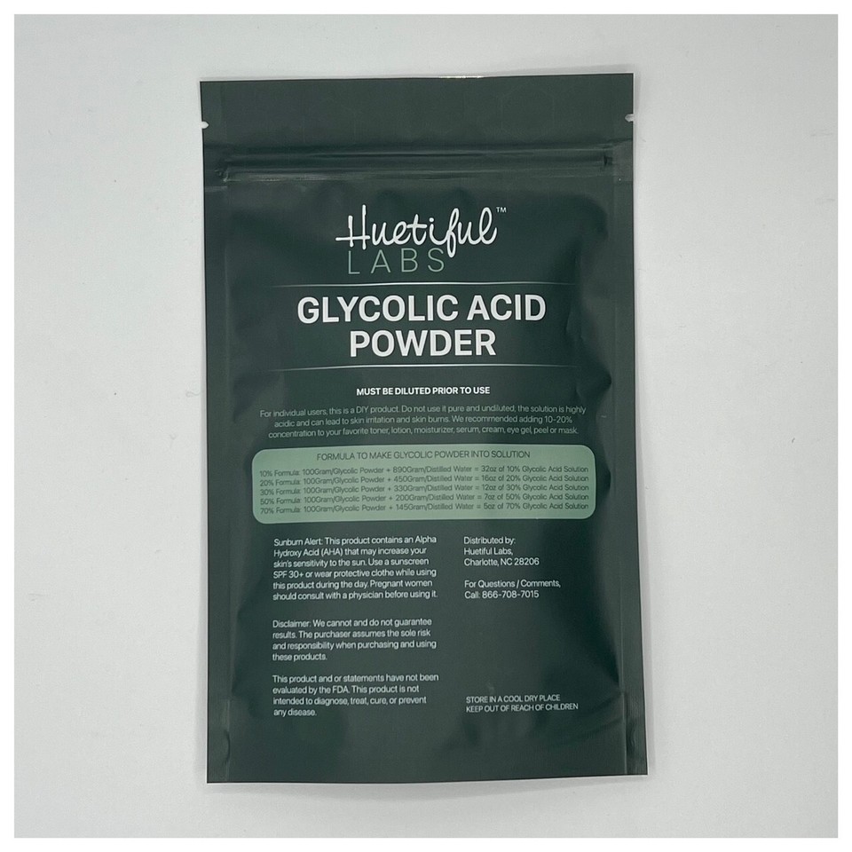Glycolic Acid Powder 99.5% Pure Skin Peel Anti-Hyperpigmention Cosmetic ...