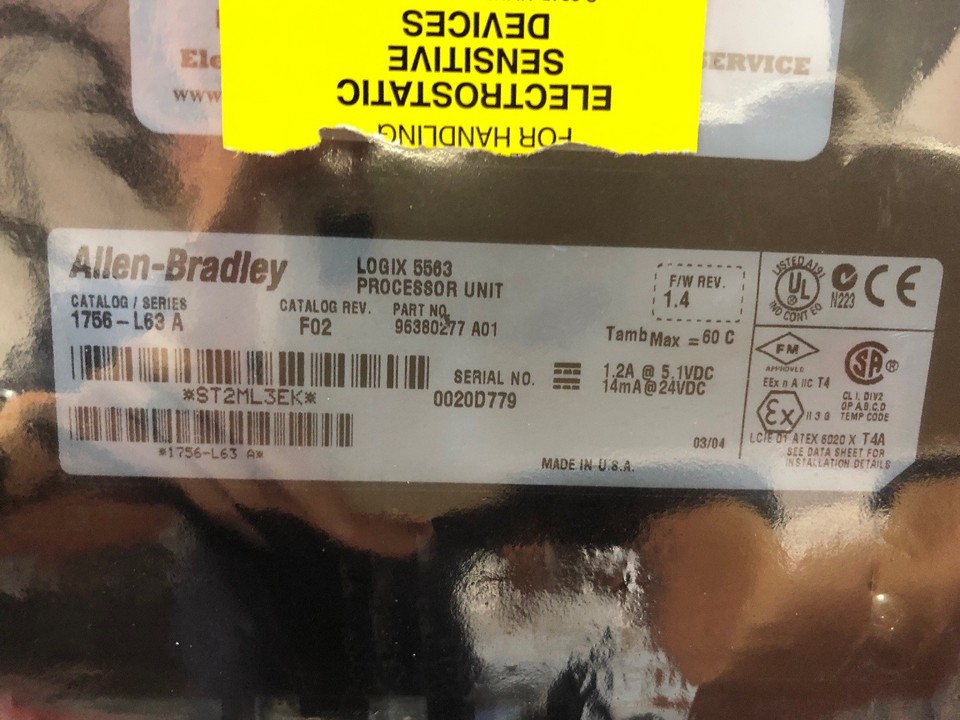 Allen Bradley Logix 5563 Processor Unit 1756-L63 | eBay